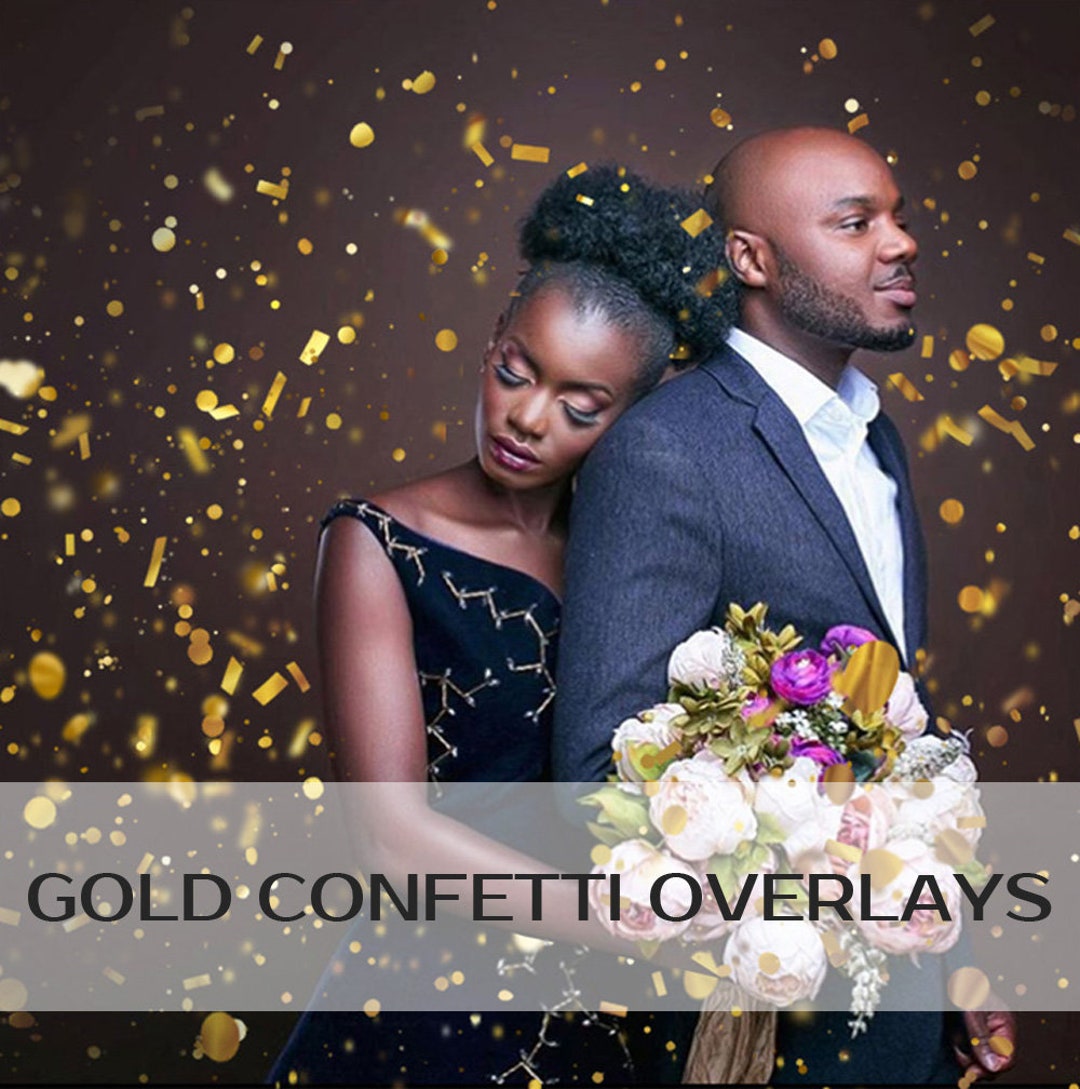 Gold Confetti Overlays, Confetti Overlays, Realistic Confetti, Falling ...