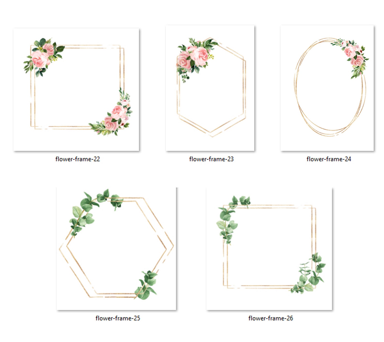Pink and White Watercolor Flower Clipart #6, Instant Download Florals ...