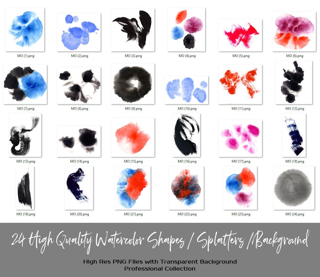 Watercolor Clipart, Photoshop Overlays, Instant Download, PNG ...