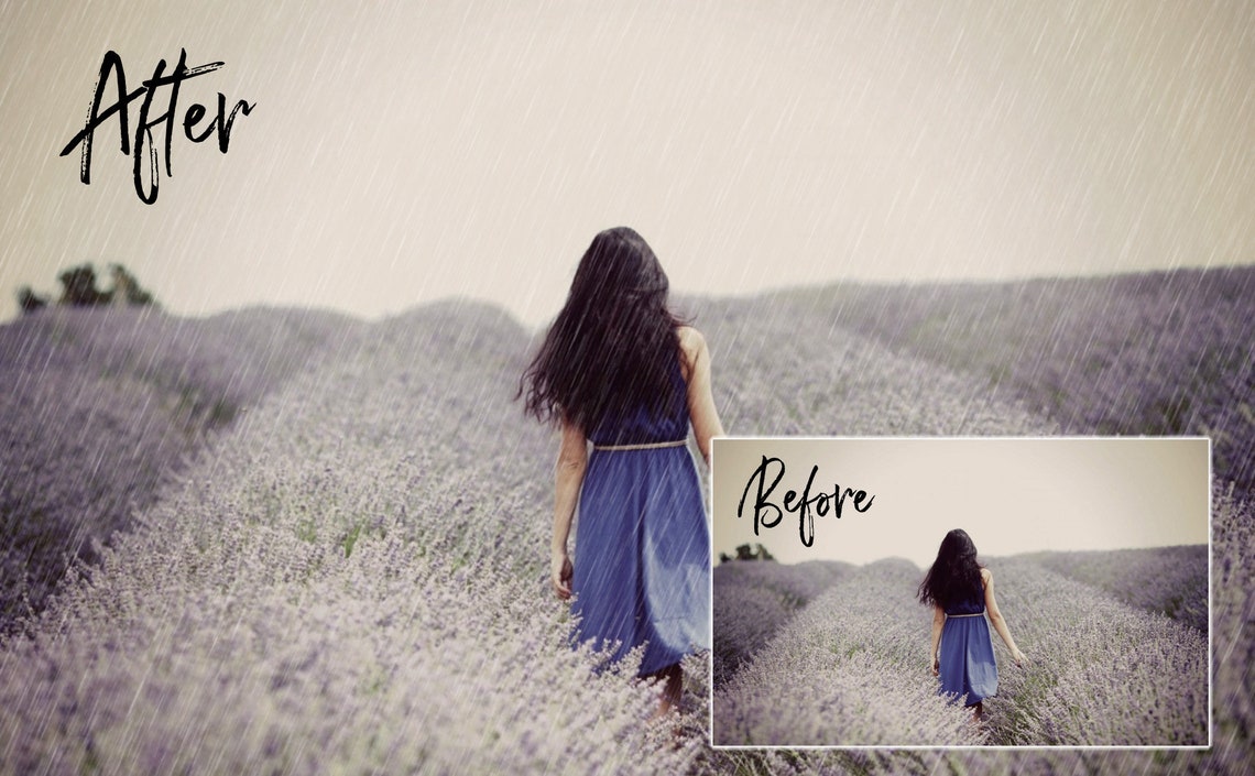 Rain Overlays Realistic Rain Rainfall Photoshop Overlays | Etsy