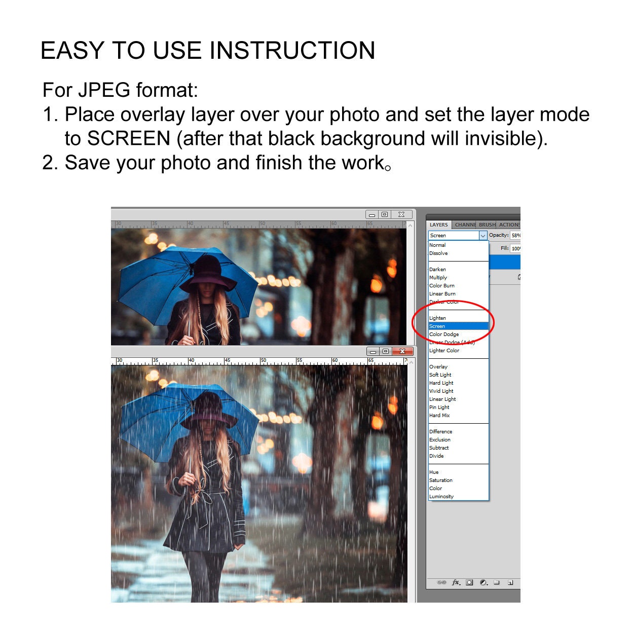 Rain Overlays Realistic Rain Rainfall Photoshop Overlays | Etsy