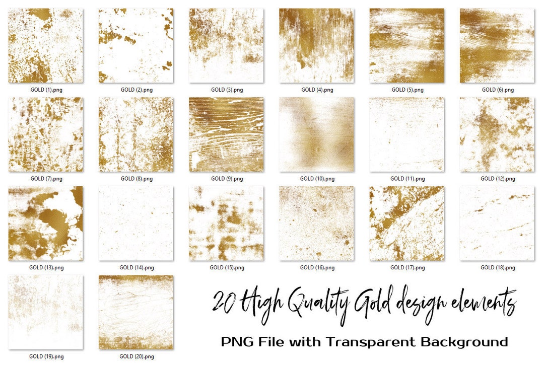 Gold Design Elements, Gold Foil Overlays , Metallic Clipart, Gold ...
