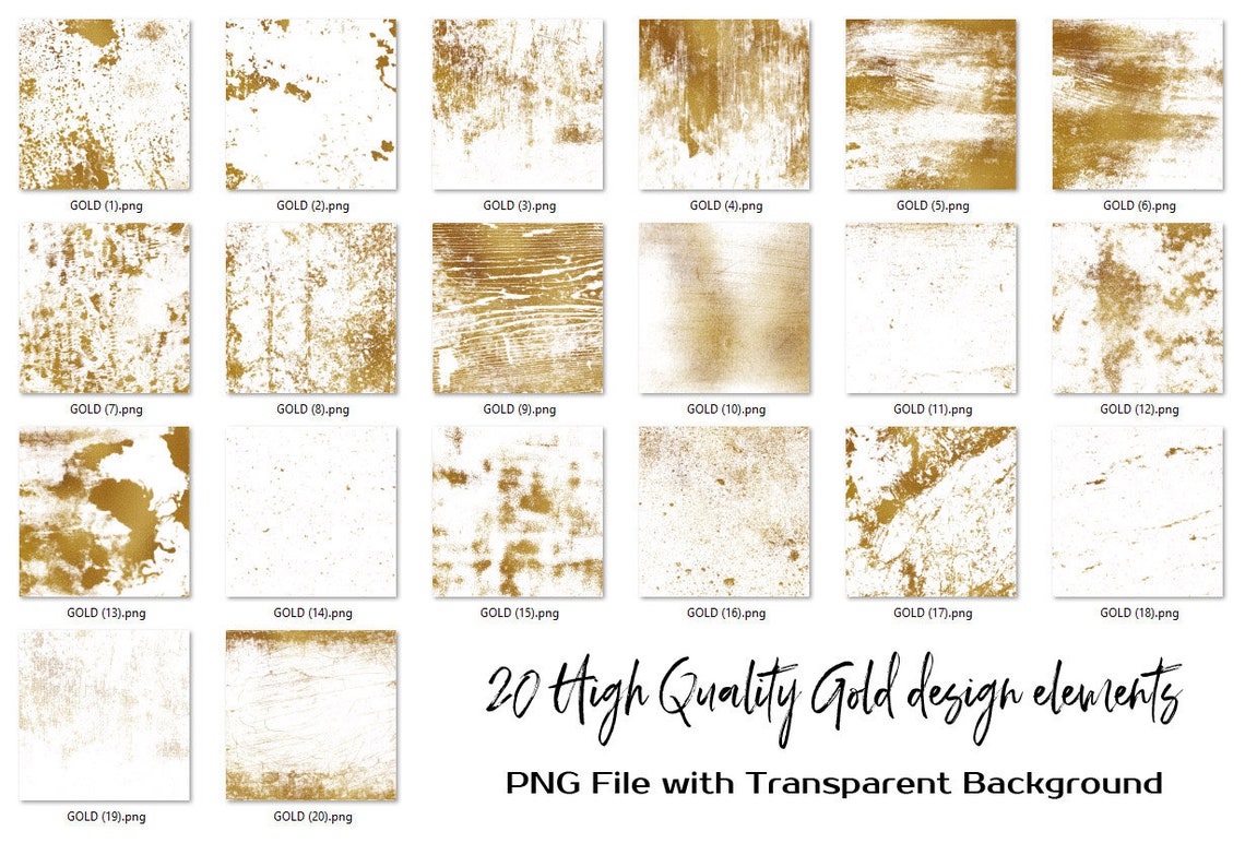 Gold Design Elements, Gold Foil Overlays , Metallic Clipart, Gold ...