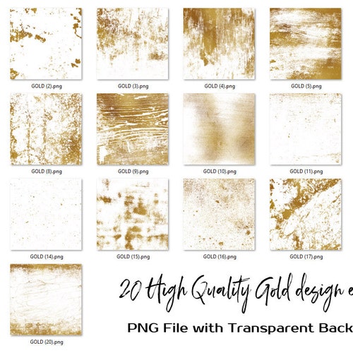 Gold Design Elements Gold Foil Overlays Metallic Clipart - Etsy