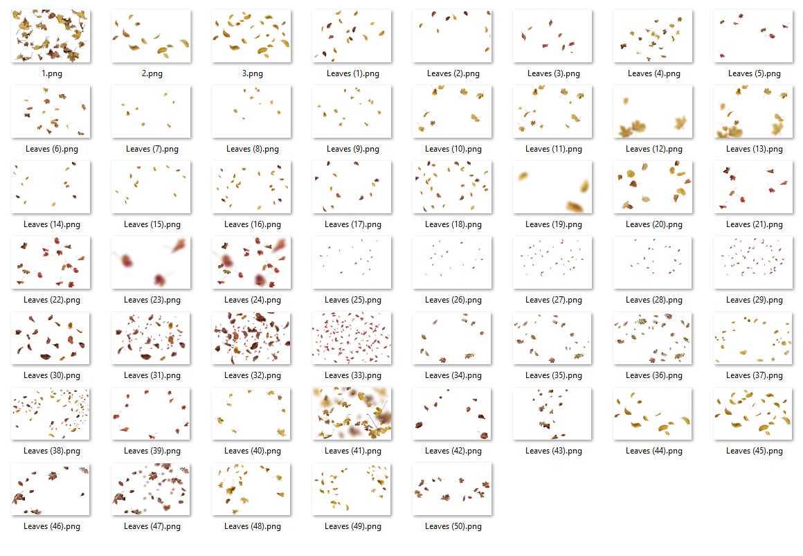 Photoshop Overlays Falling Leaves Photo Overlays Autumn | Etsy