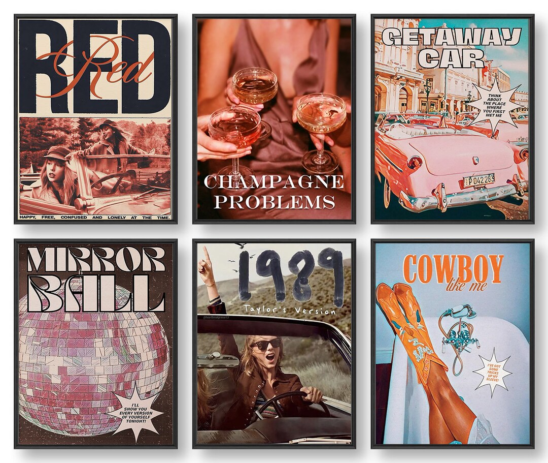 Vintage Taylor Swift Music Poster for Wall Aesthetic, Retro Album ...