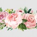 Pink and White Watercolor Flower Clipart #1, Instant Download Florals ...