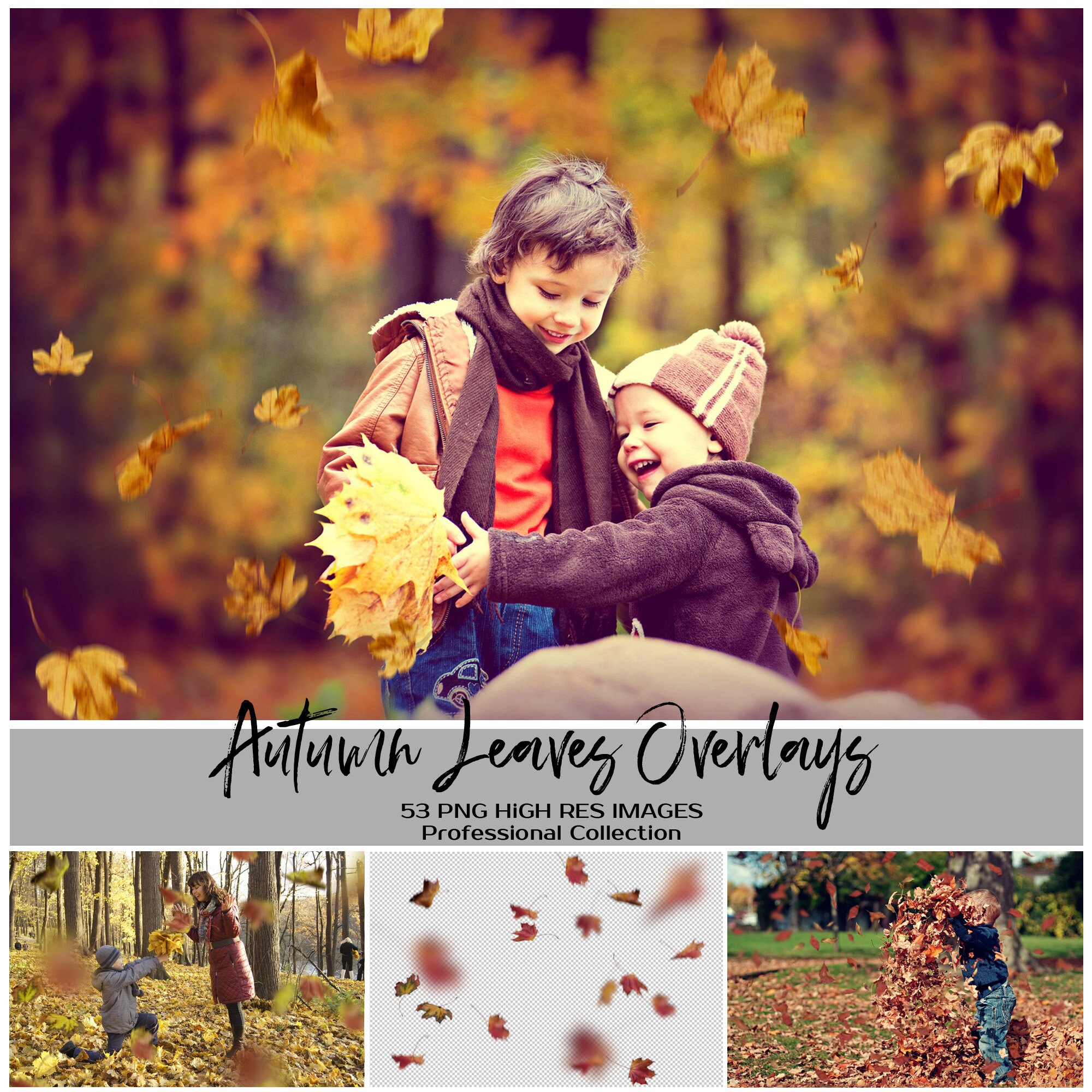 Photoshop Overlays Falling Leaves Photo Overlays Autumn | Etsy