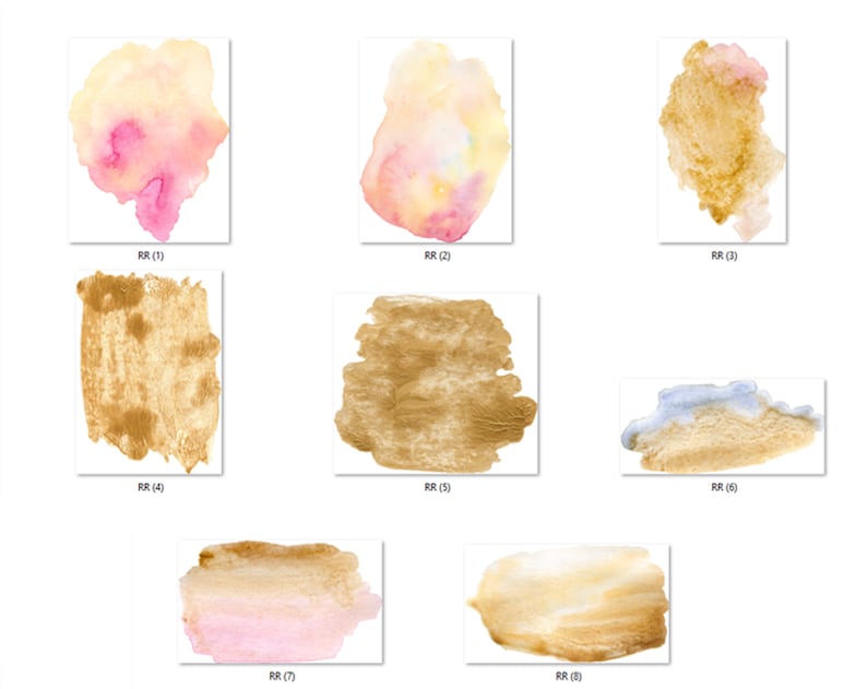 Watercolor Clipart Gold Watercolor Clip Art Instant - Etsy