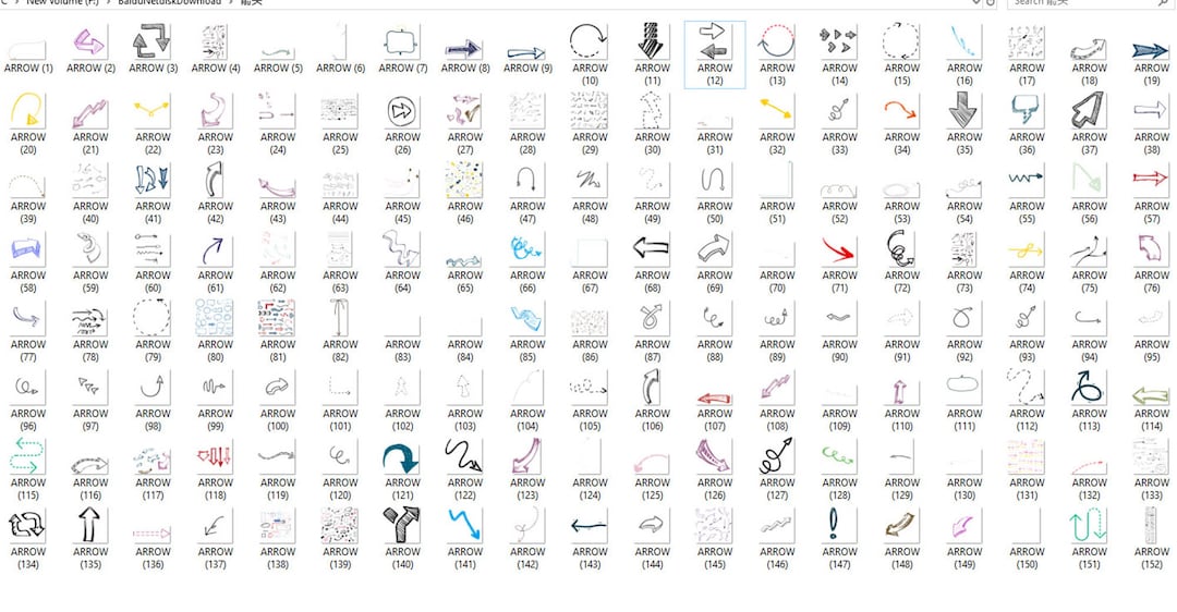 152 Arrow Shapes, Instant Download, Web Icons Collection,web Clipart ...