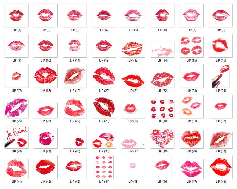 48 PNG Kiss Overlays, Photoshop Overlay, Valentines Overlay, Photo ...