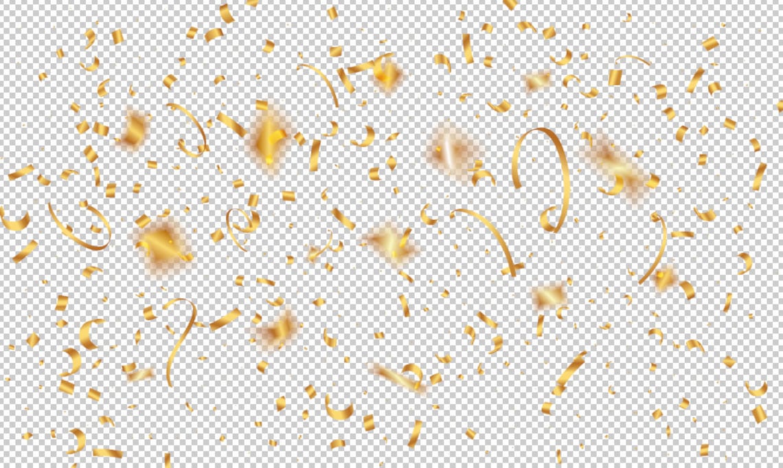 Gold Confetti Overlays, Confetti Overlays, Realistic Confetti, Falling ...