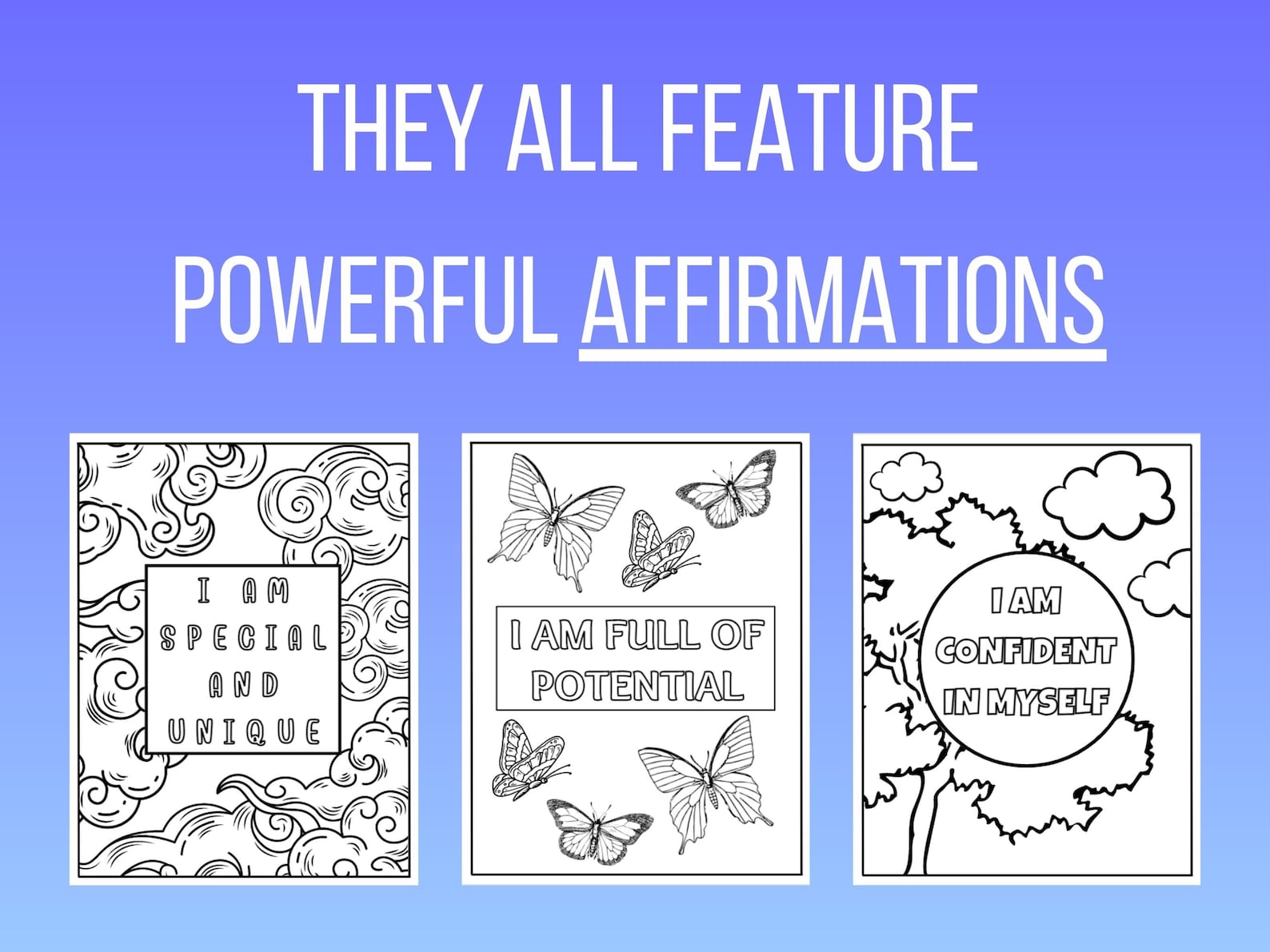 11 Positive I Am Affirmations Coloring Pages Tweens Teenagers Young ...