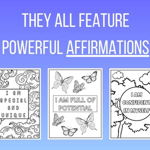 11 Positive I Am Affirmations Coloring Pages Tweens Teenagers Young ...