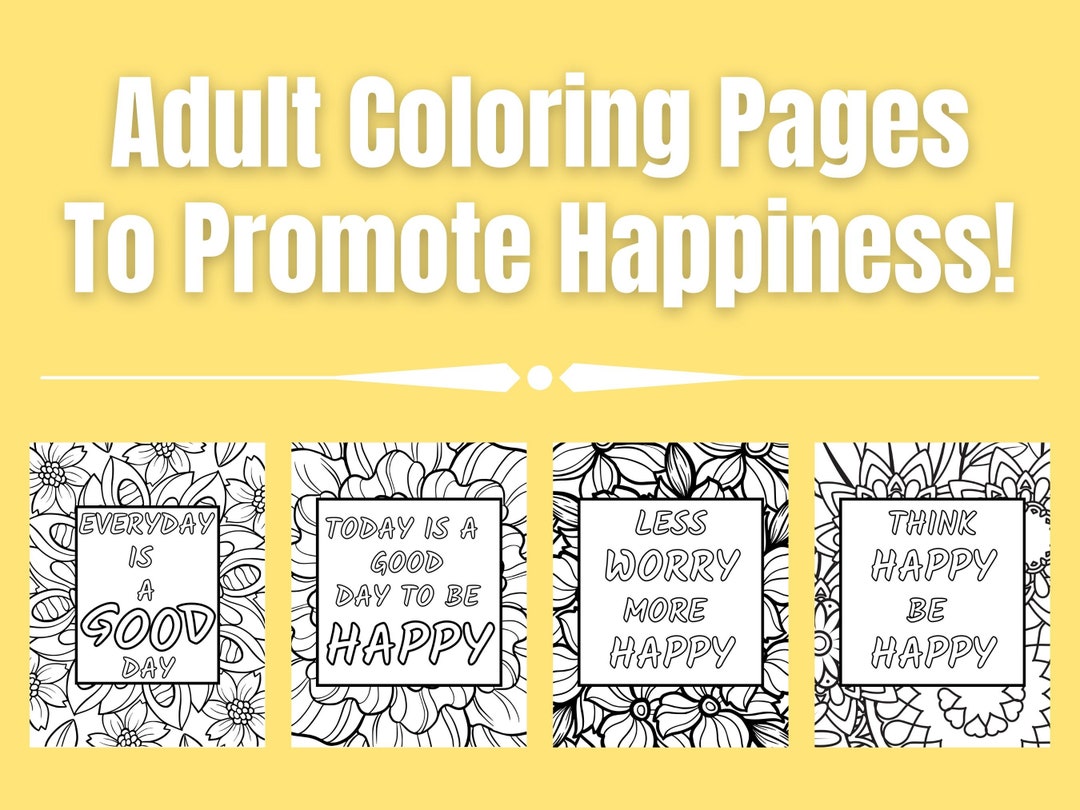 Let's Be Happy Coloring Pages Tween Teen Adult Mandala Positive ...