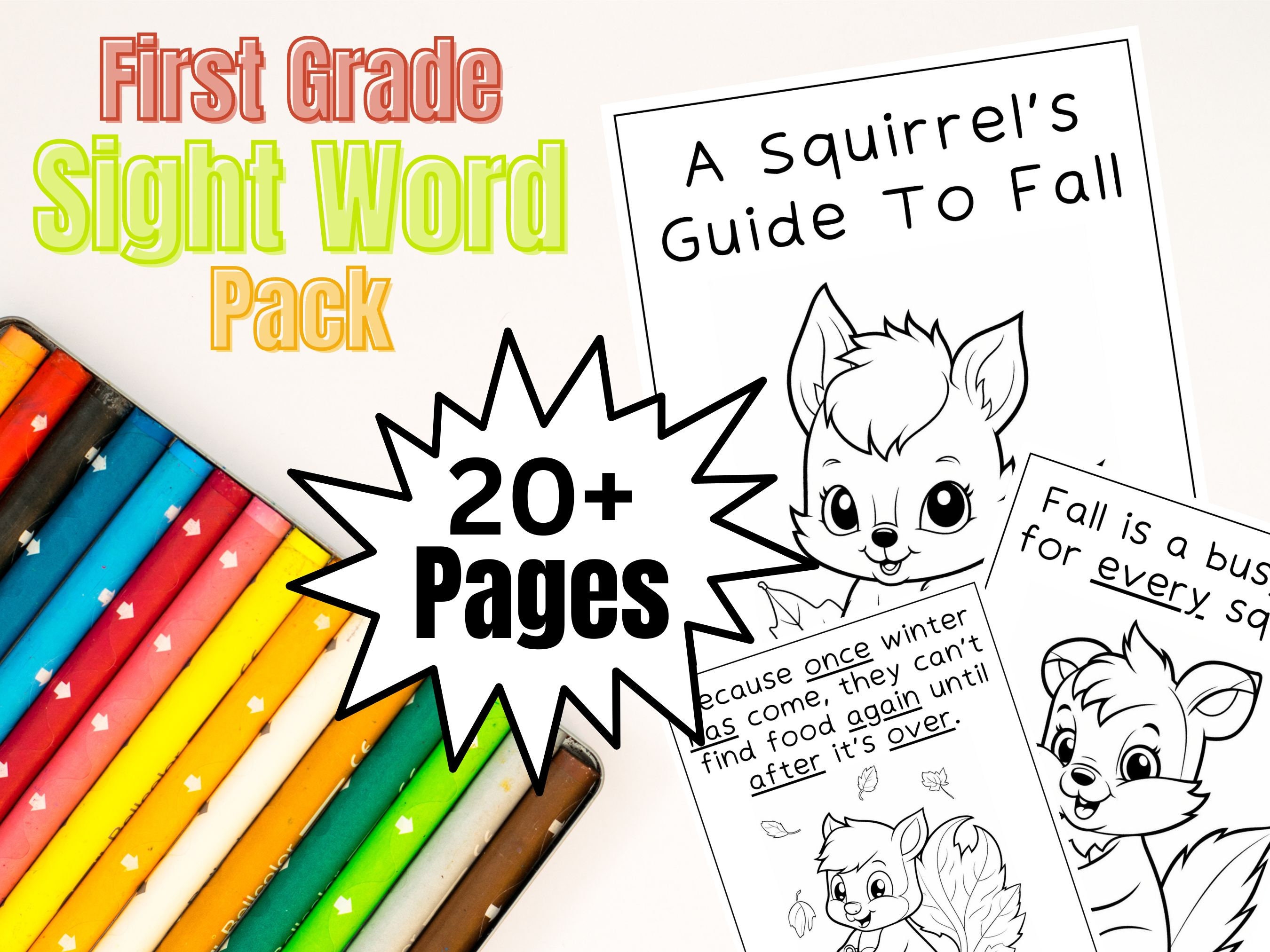 First Grade Sight Word Coloring Book Printable Educational Bundles for ...