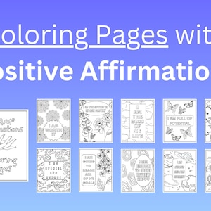 11 Positive I Am Affirmations Coloring Pages Tweens Teenagers Young ...