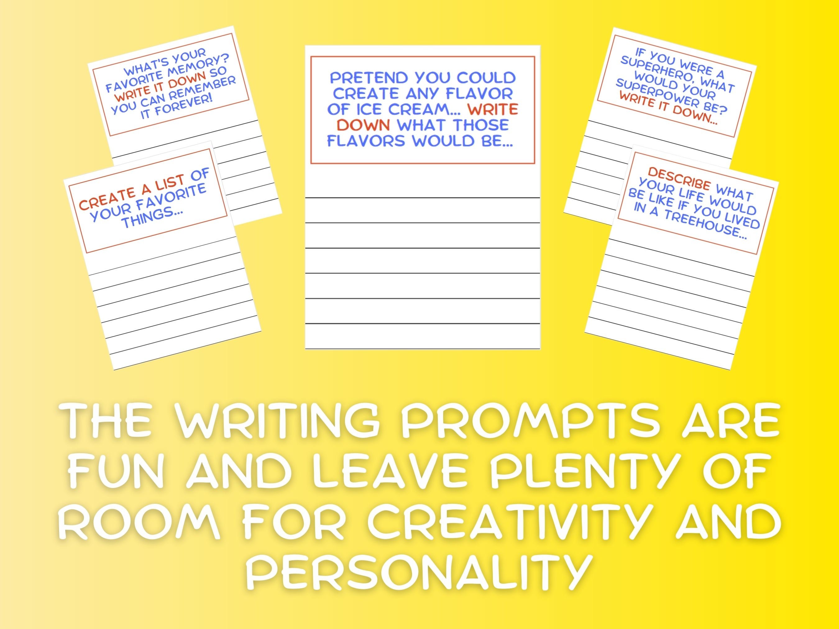 Printable Writing Prompts for Kids Activity Pages Coloring Preschool ...