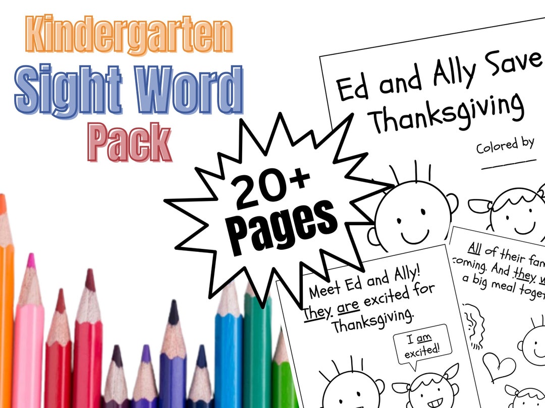 Kindergarten Dolch Sight Word Coloring Book Printable Educational Kids ...
