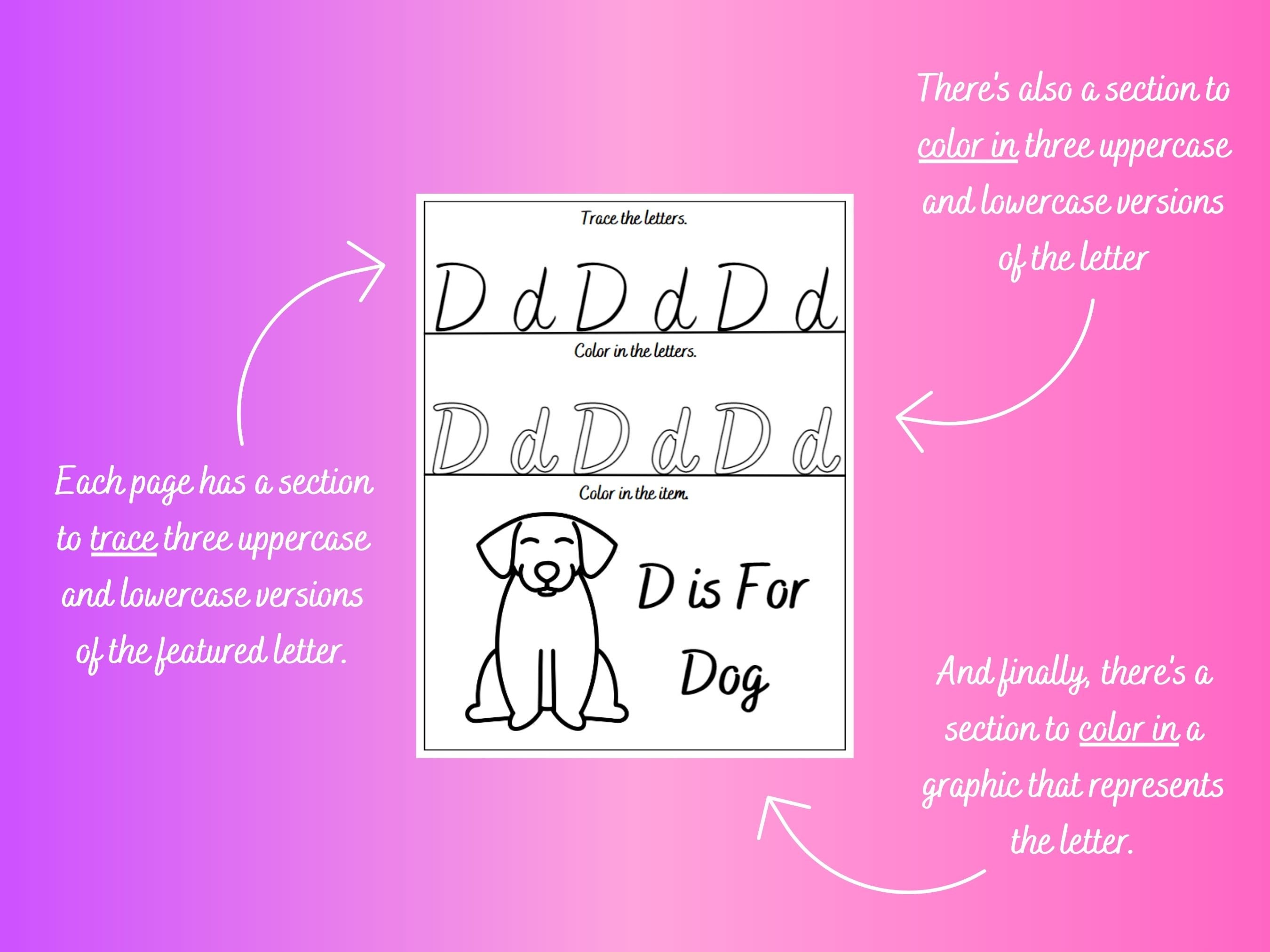 Printable Alphabet Workbook 26 Pages Digital Download Homeschool ...