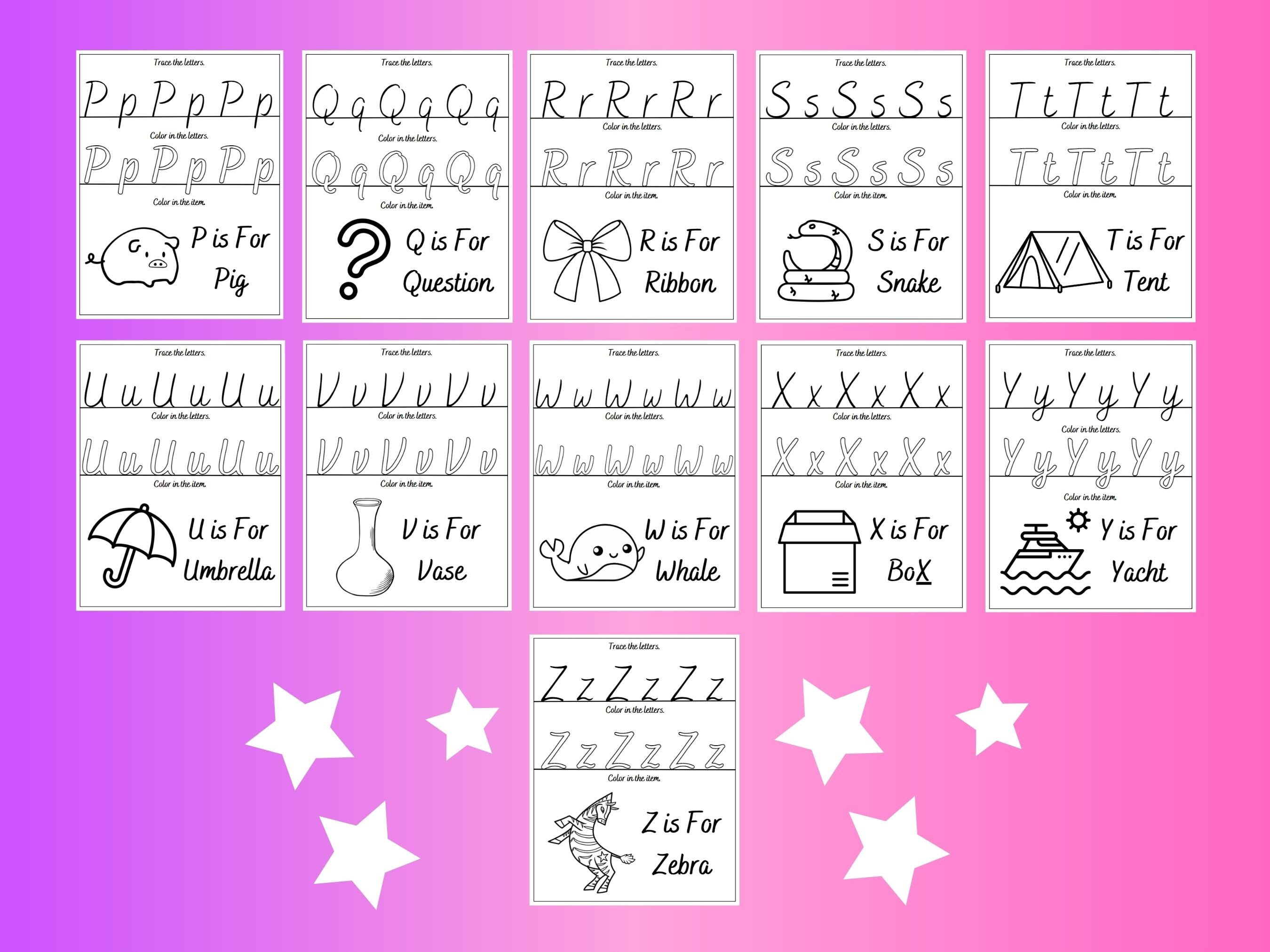 Printable Alphabet Workbook 26 Pages Digital Download Homeschool ...