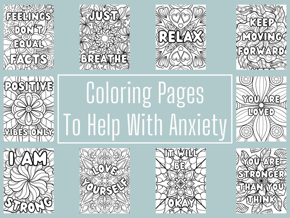10 Teen/adult Coloring Pages Positive Quotes Affirmations Calming ...