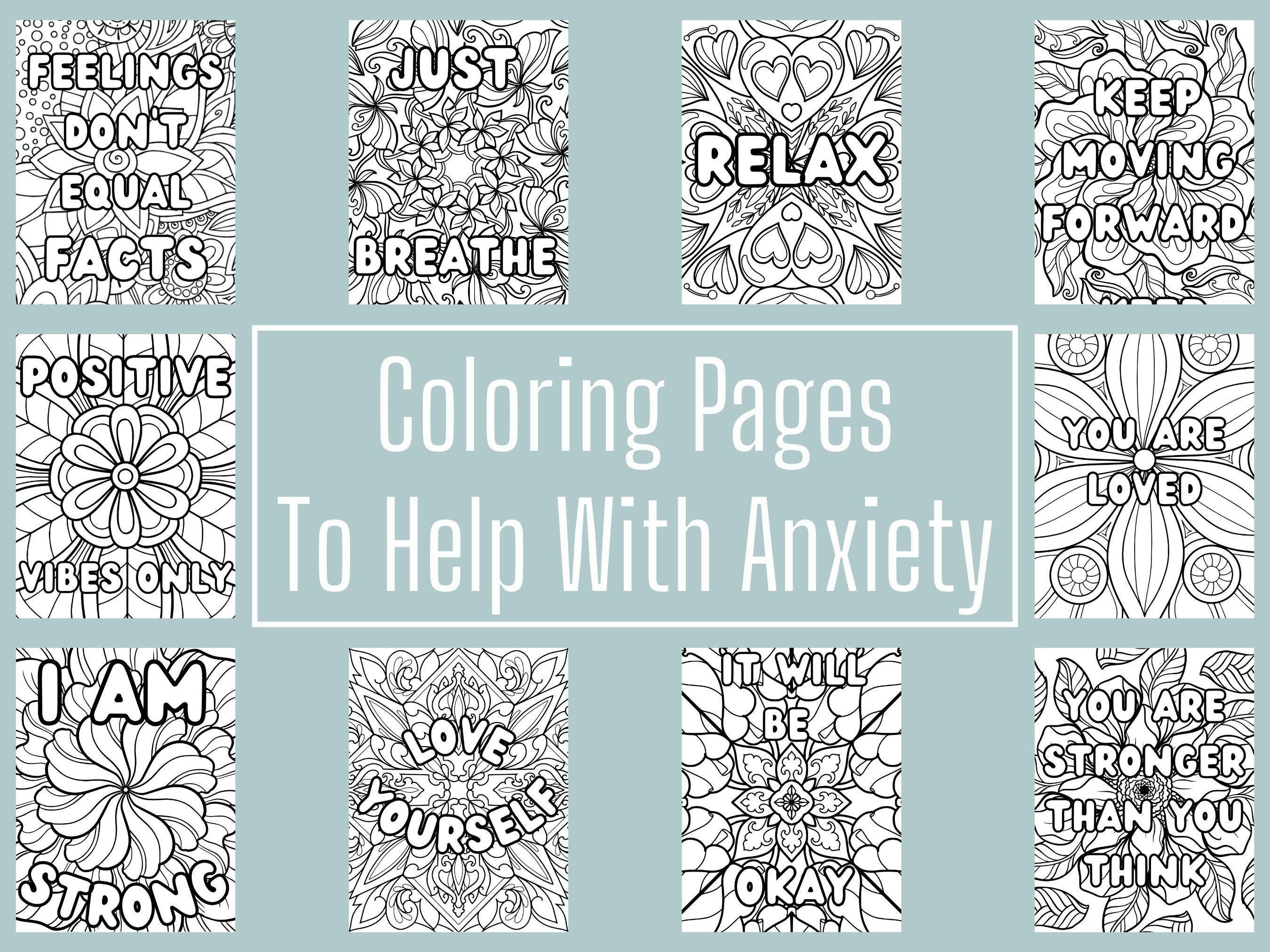 10 Teen/adult Coloring Pages Positive Quotes Affirmations Calming ...
