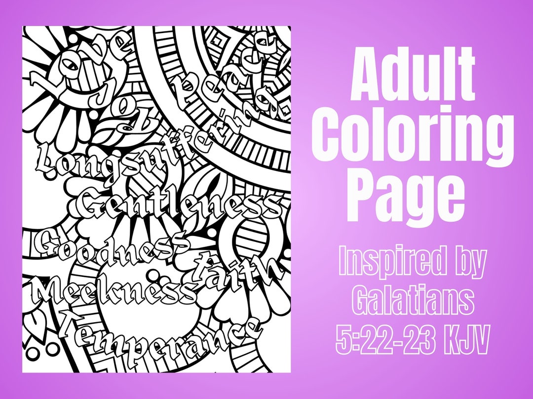 Fruits of the Spirit Coloring Page Digital Download Galatians 5:22-23 ...