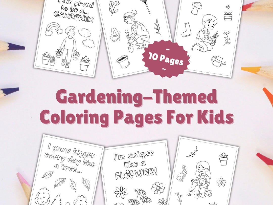 Spring Gardening Coloring Pages Bundle Springtime Coloring Printables ...