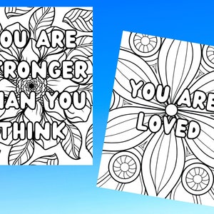 10 Teen/adult Coloring Pages Positive Quotes Affirmations Calming ...