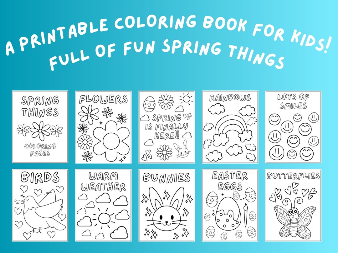 Spring Things Coloring Pages Digital Download Printable for Toddlers ...
