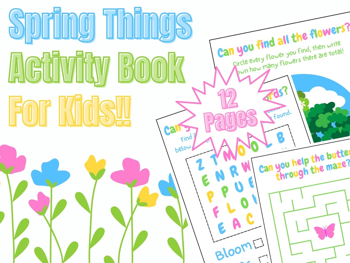 16 Spring Themed Activity Pages for Kids Printable Spring Activities ...