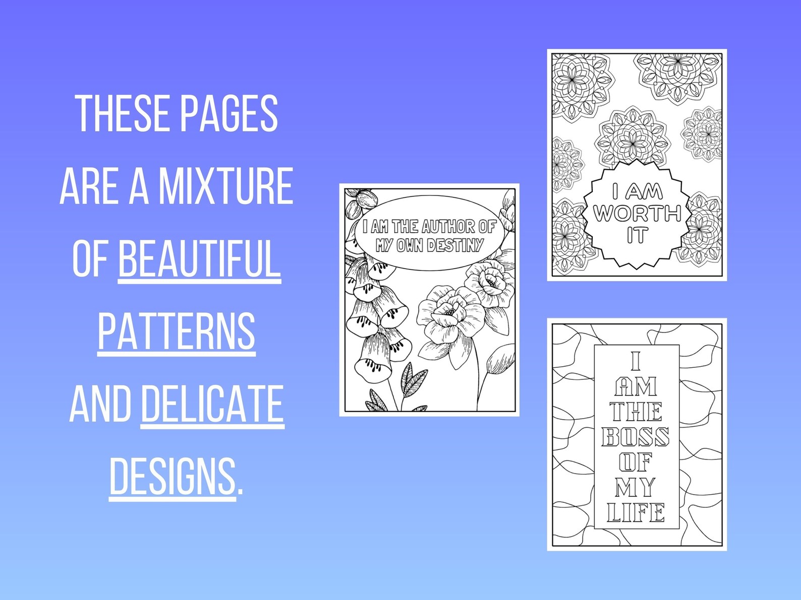 11 Positive I Am Affirmations Coloring Pages Tweens Teenagers Young ...