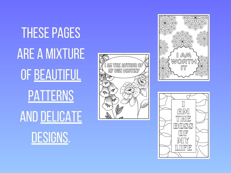 11 Positive I Am Affirmations Coloring Pages Tweens Teenagers Young ...