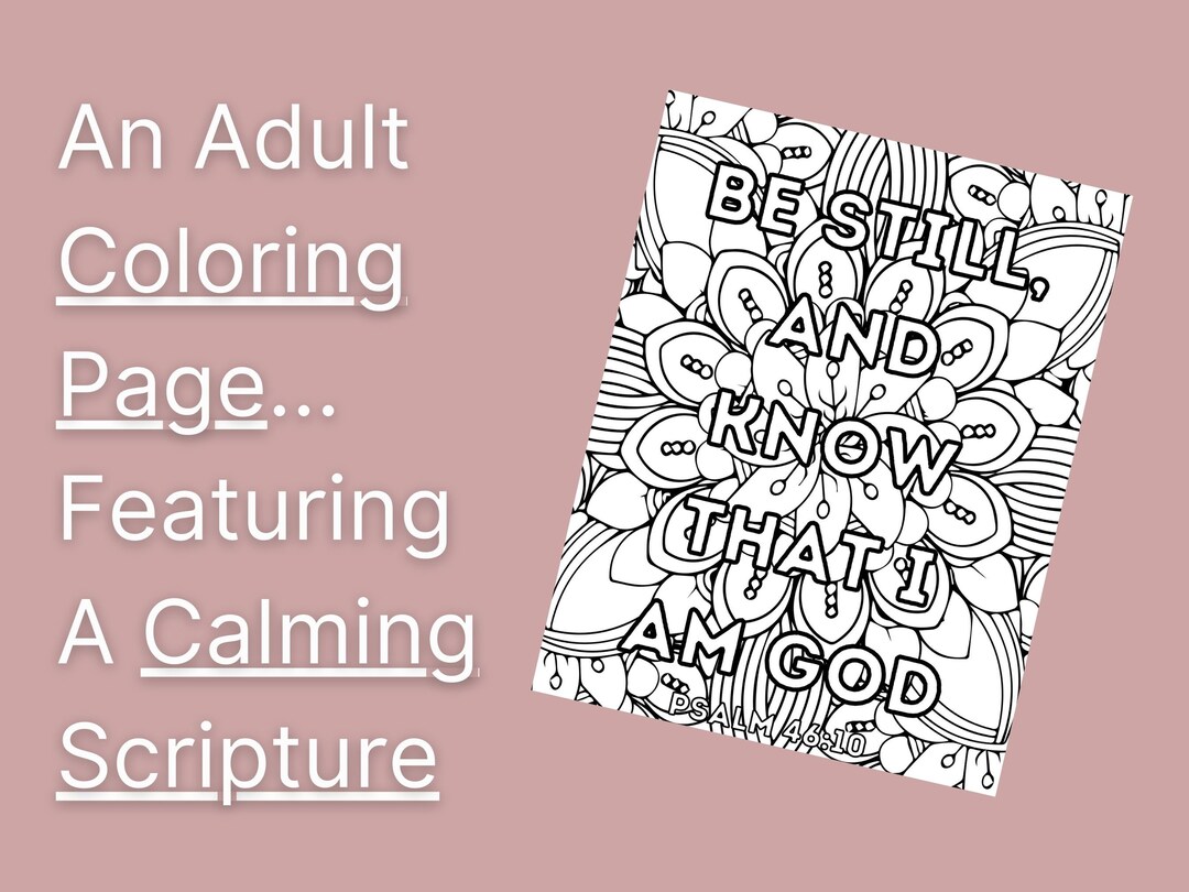 Be Still and Know That I Am God Coloring Page Tween Teen Adult Calming ...