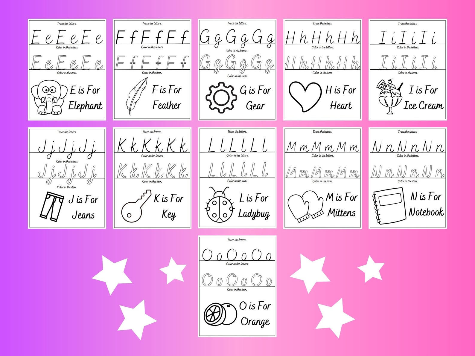 Printable Alphabet Workbook 26 Pages Digital Download Homeschool ...