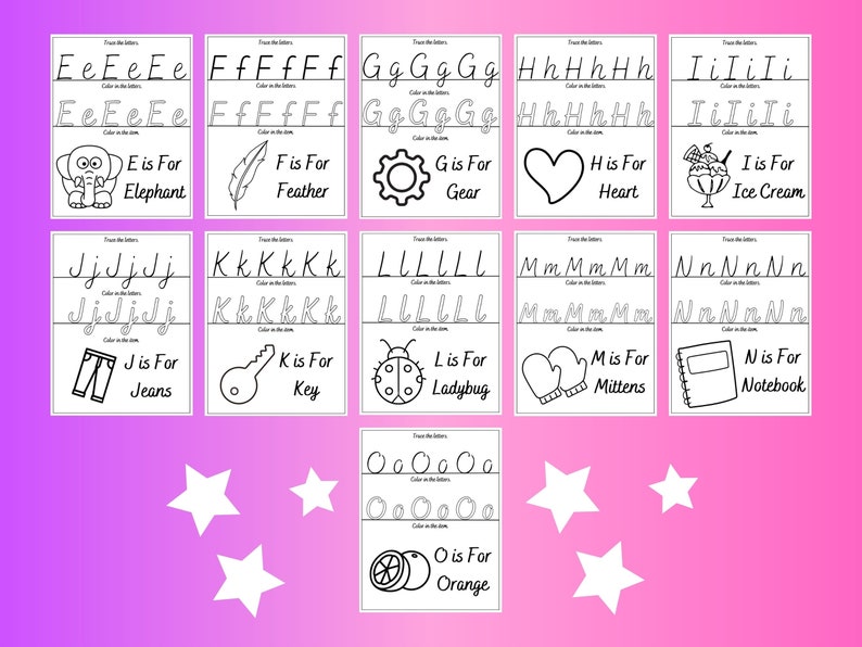 Printable Alphabet Workbook 26 Pages Digital Download Homeschool ...