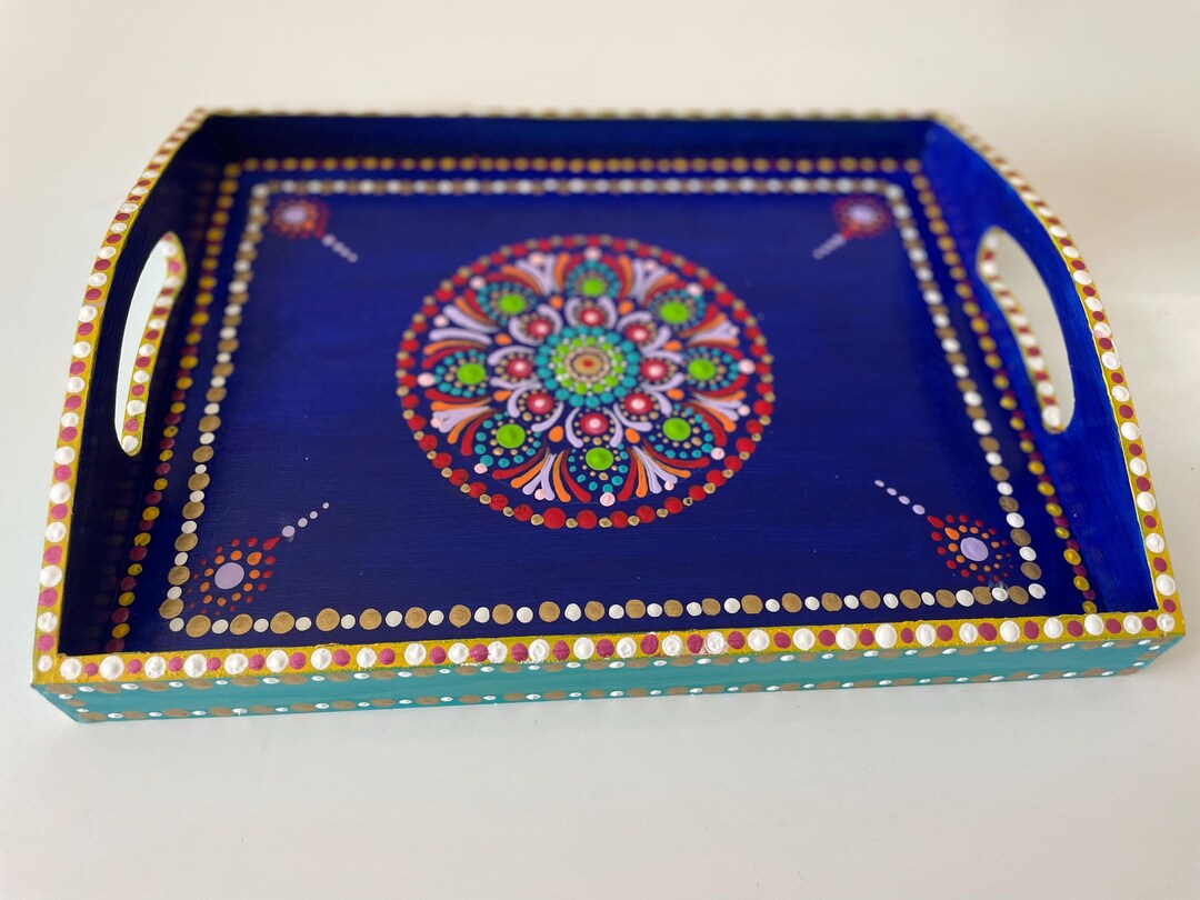 Mandala Wooden Tray - Etsy