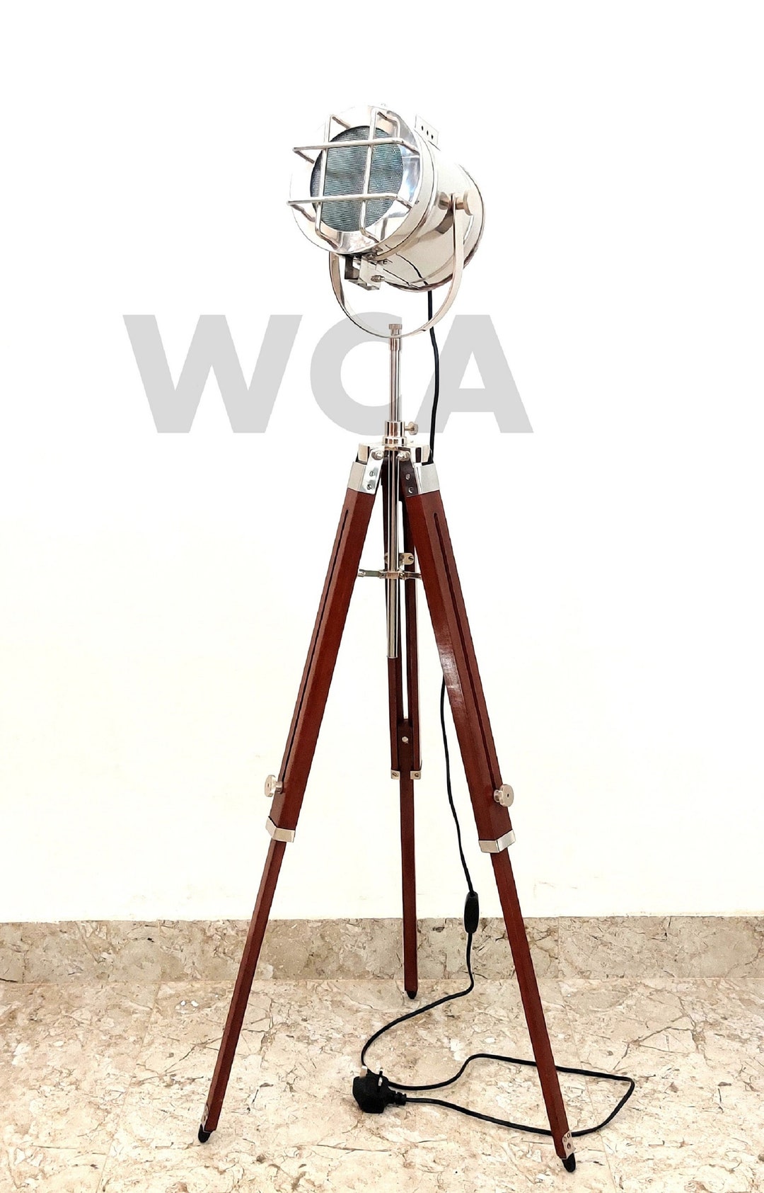 Modern Marine Studio Searchlight Nautical Adjustable Wooden Tripod ...