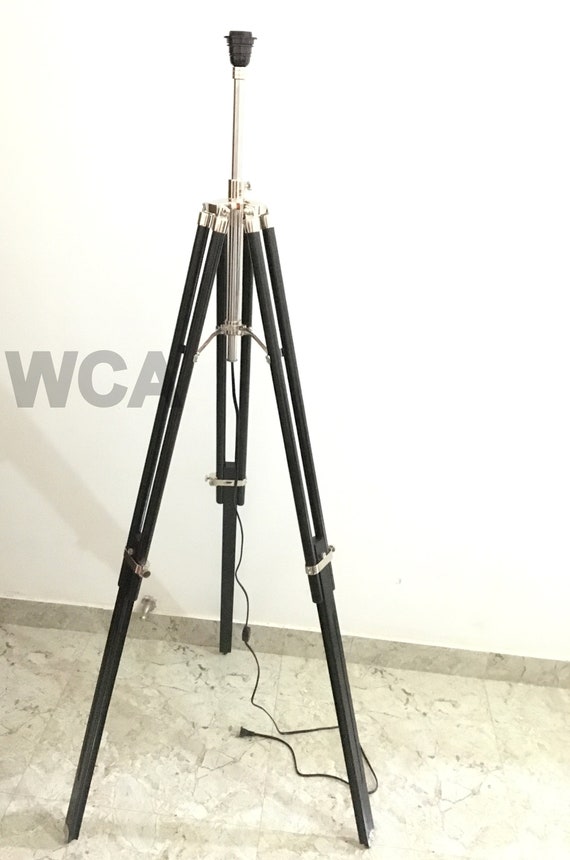 Handmade Wooden Adjustable Tripod Stand Modern Shade Lamp | Etsy