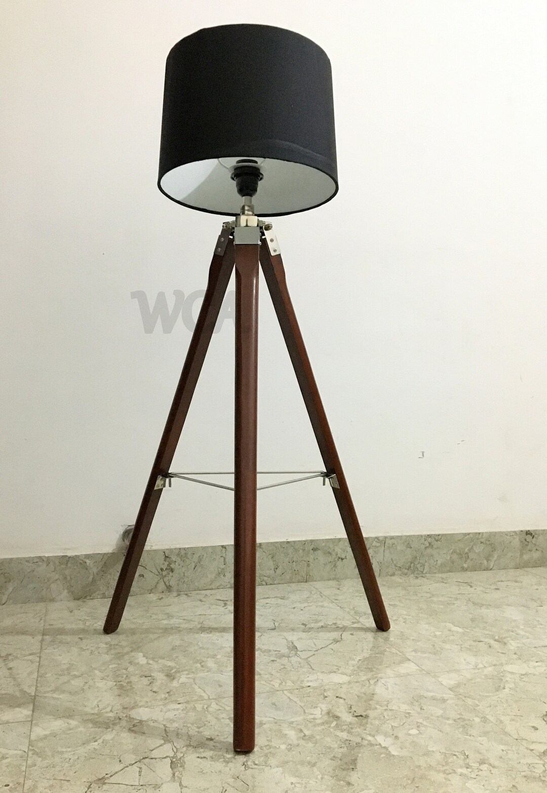 Nautical Wooden Tripod Stand Bedroom Conner Shade Lamp Tripod Handmade ...