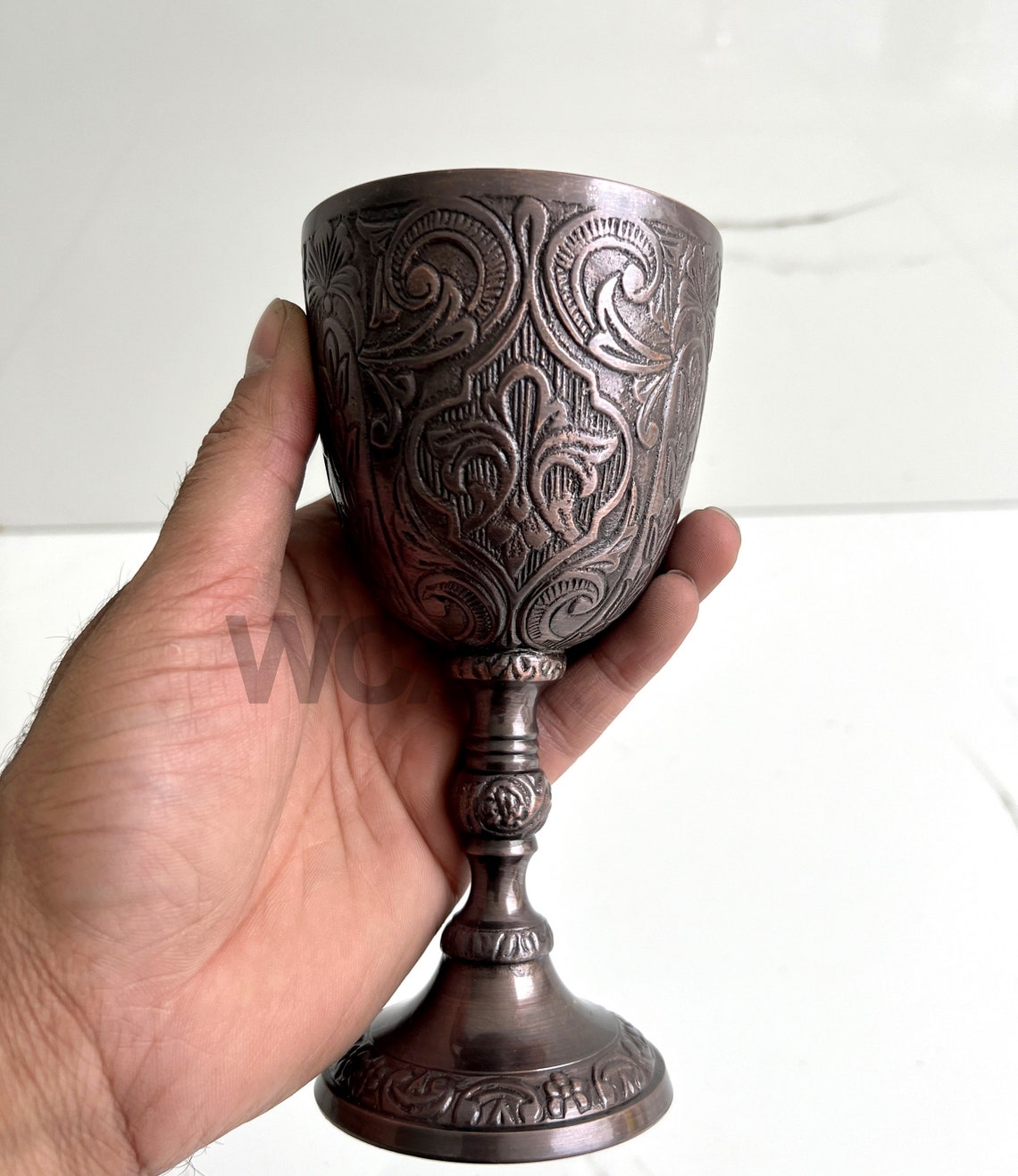 Handmade Embossed Copper Goblet: Antique Brass Medieval Wine Chalice - Etsy
