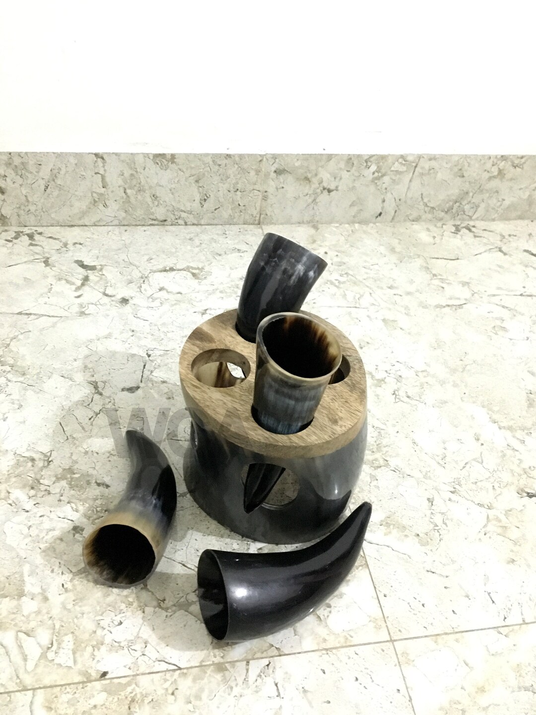 Handmade Horn Ale Sip Mead Ancient With Stand Viking Mead Drinking Gift ...