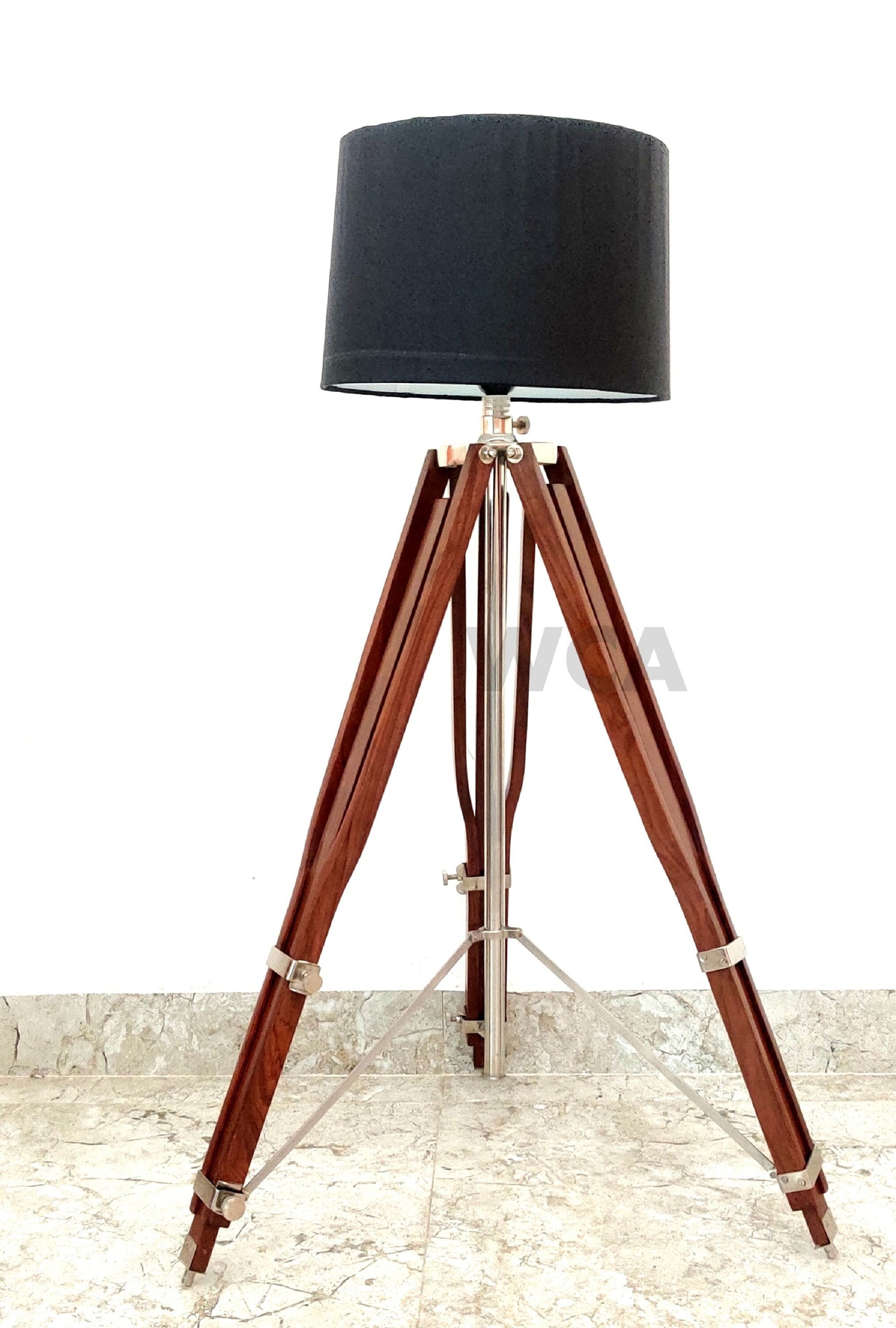 Handmade Modern Wooden Adjustable Tripod Stand Nautical Shade - Etsy