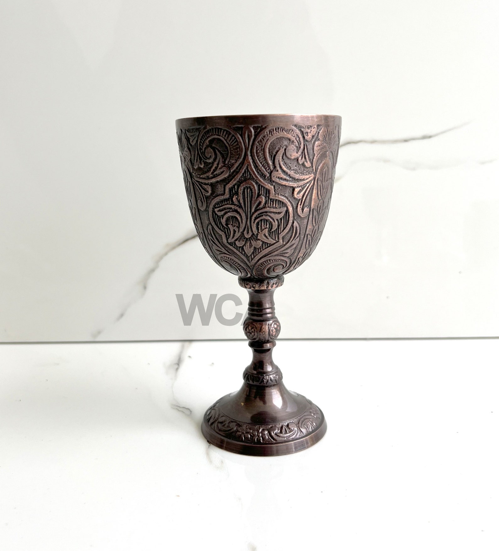 Handmade Embossed Copper Goblet: Antique Brass Medieval Wine Chalice - Etsy