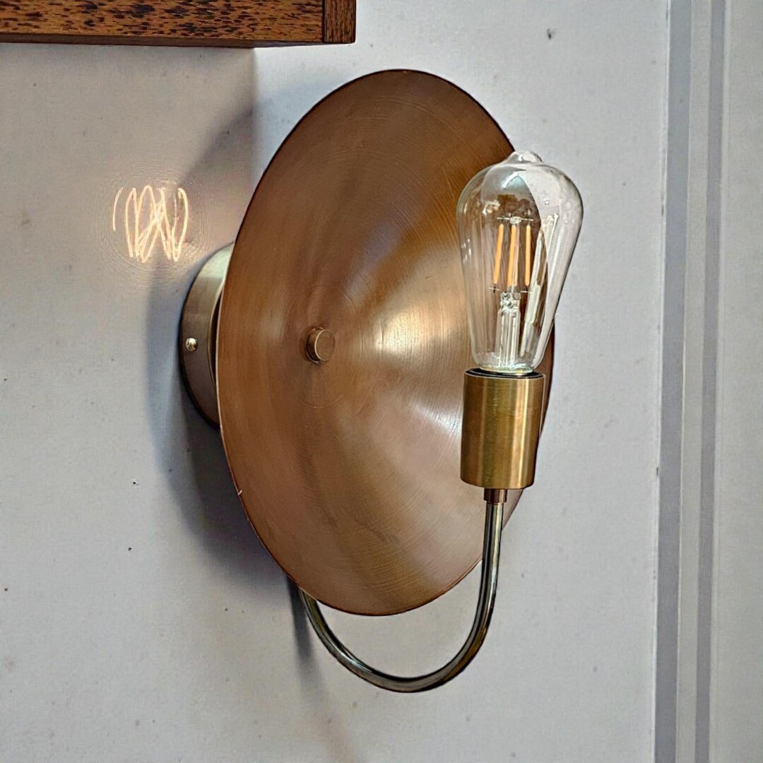 Solid Brass Wall Sconce | Vintage Brass Light Fixture | Modern ...