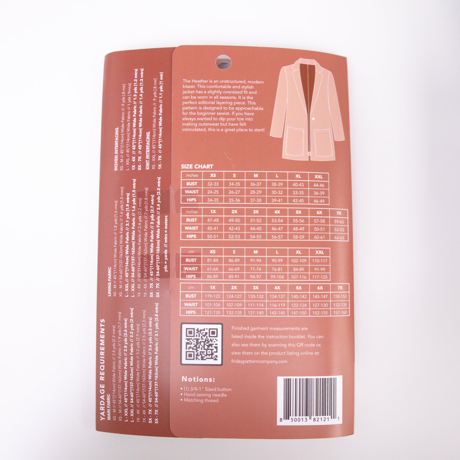 The Heather Blazer Friday Sewing Pattern Company Paper | Etsy