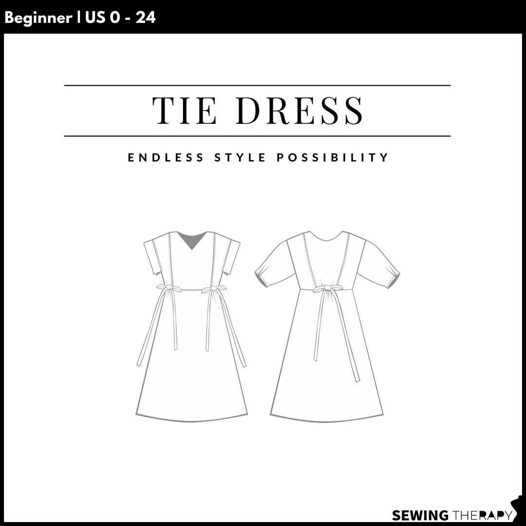 PDF Tie Dress Pattern Sewing Therapy With a Step-by-step Sewalong Video ...