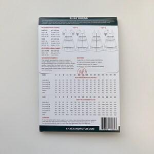 Shay Dress - Chalk and Notch Sewing Pattern (printed) - Size 00-30 - Etsy