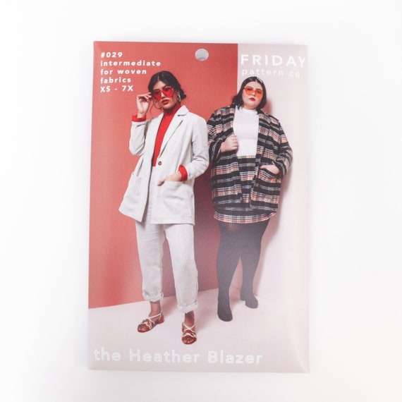 The Heather Blazer Friday Sewing Pattern Company Paper | Etsy